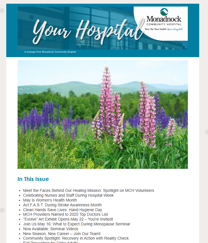 Your Hospital Newsletter - May 2025 - Monadnock Community Hospital