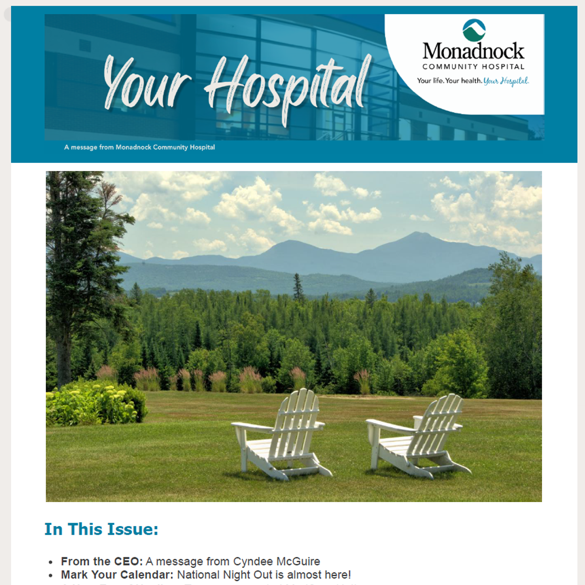 Your Hospital Newsletter – August 2025 - Monadnock Community Hospital